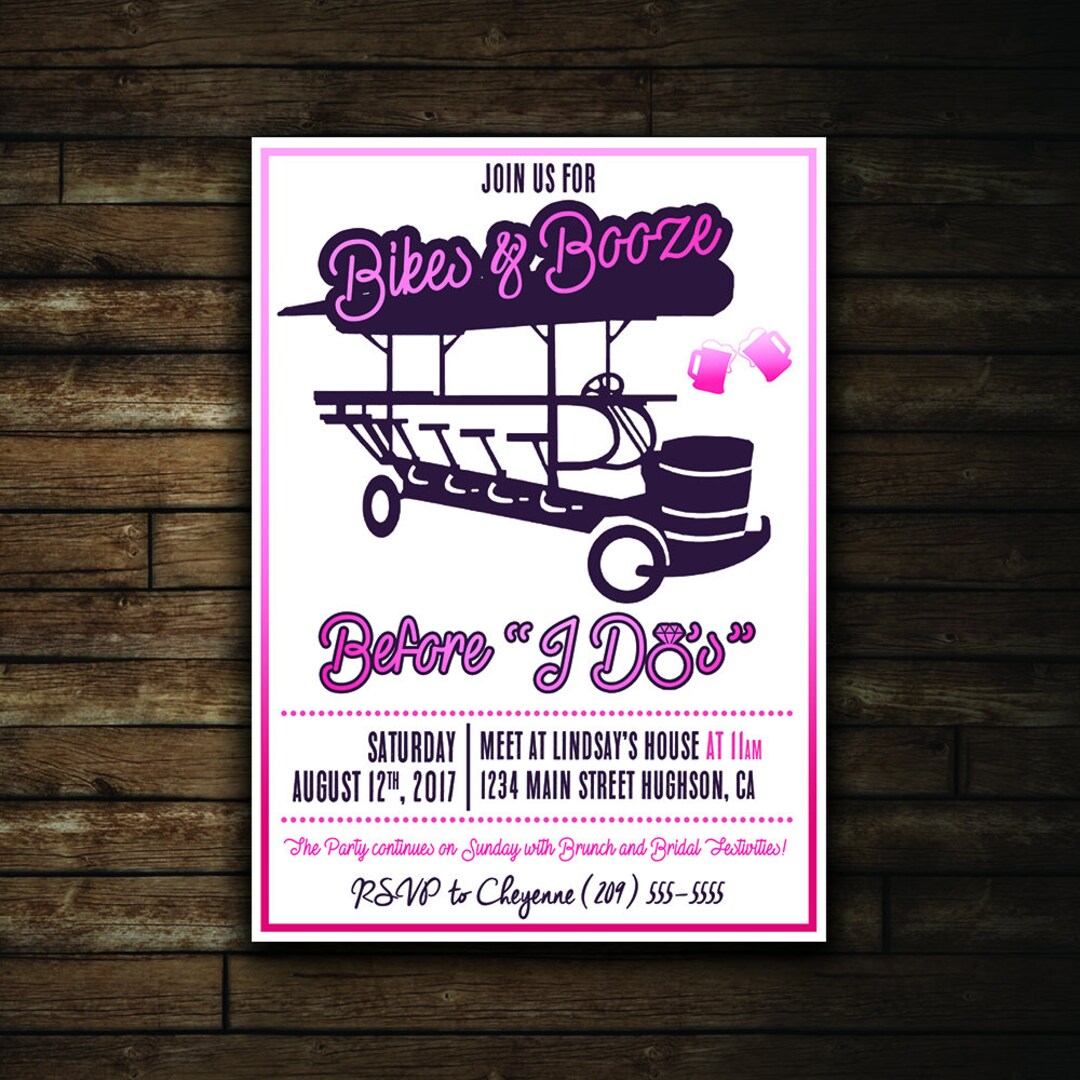 Bikes and Booze Before I Dos - Etsy