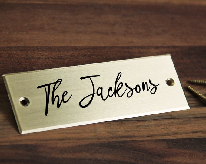 Name Sign, Custom Name Sign, Personalized Sign, Family Name Sign, Brass ...