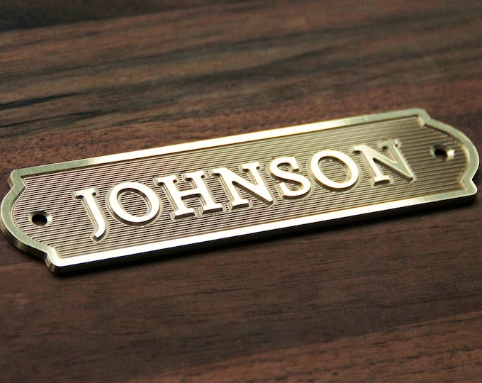 Brass Door Sign, Custom Sign, Custom Door Name Plate, Door Sign, Name ...