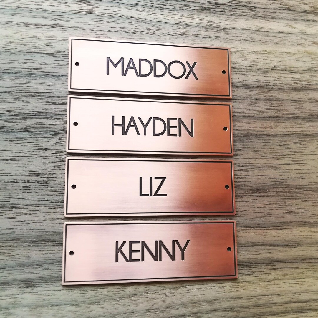 Personalized Door Sign, Metal Name Plate, Custom Copper Sign, Metal ...