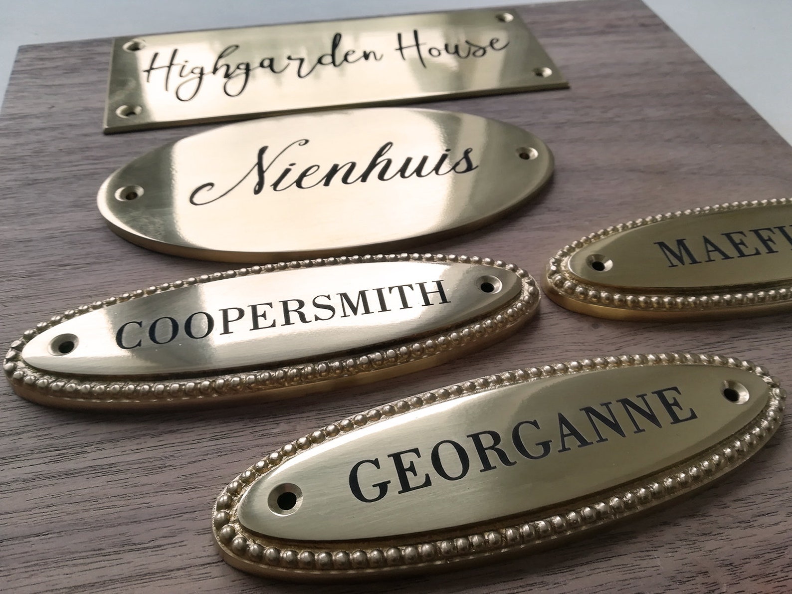 Brass Sign Custom Door Sign Personalized Sign Family Name - Etsy