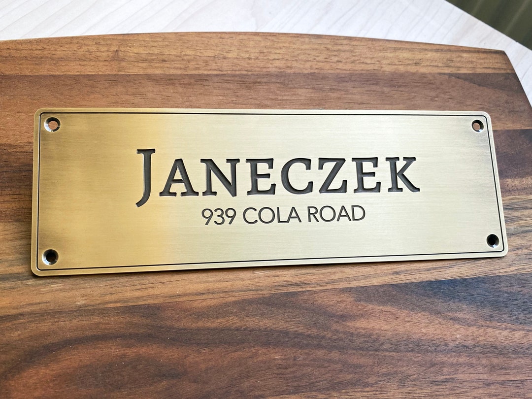Brass Sign, Custom Engraved Sign, Brass Door Plate, Door Sign, Name ...