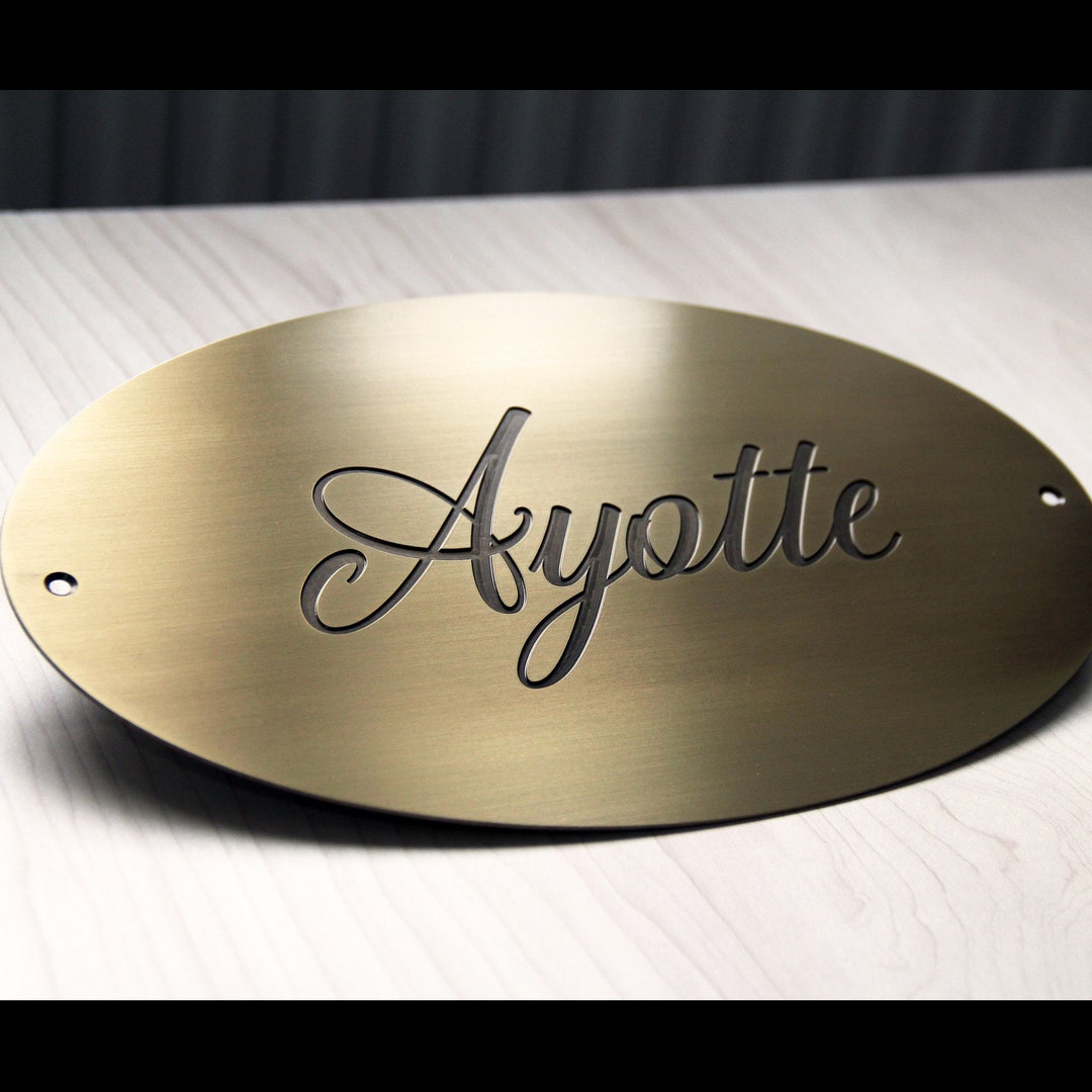 Engraved Solid Brass Name Plate Available in Various Sizes, Door Plaque ...