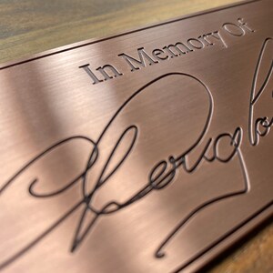 Signature Copper Sign Custom Engraved Sign Copper Sign - Etsy