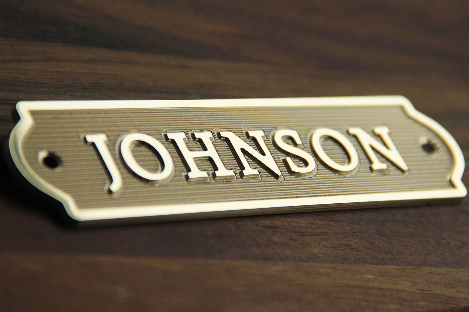 Custom Brass Door Sign, Deep Engraved Name Plate - Etsy