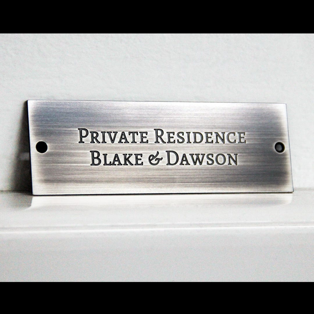 Custom Engraved Metal Plaque, Custom Metal Sign, Brass Door Plate, Door ...