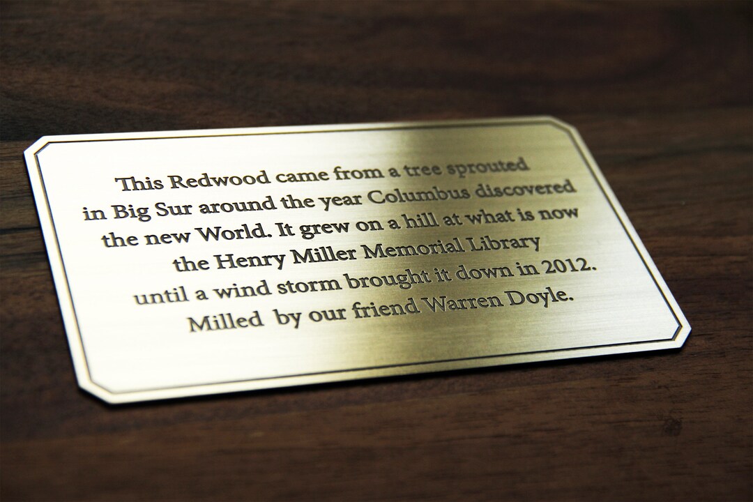 Engraved Brass Plaque, Personalized Memorial Plate - Etsy