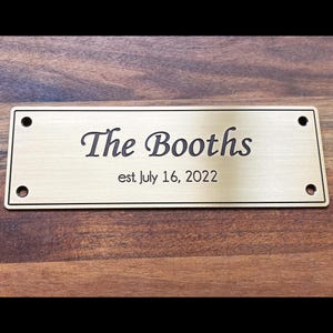 Custom Engraved Metal Plaque, Custom Metal Sign, Brass Door Plate, Door ...