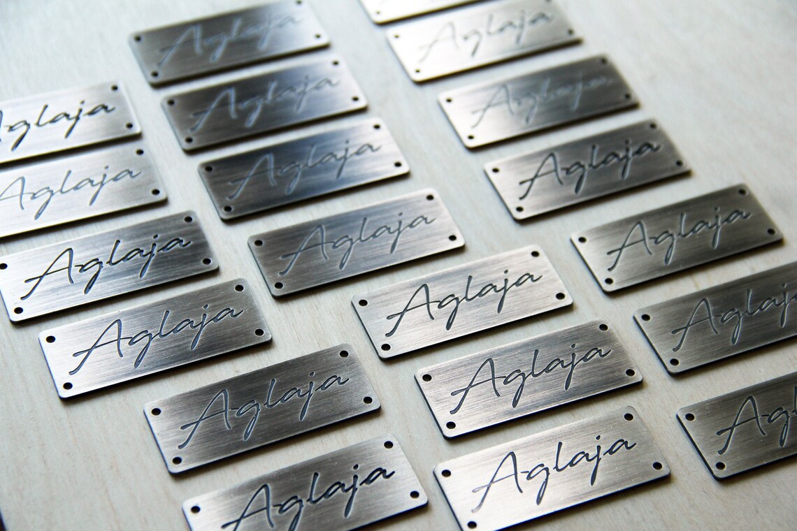 Custom Metal Labels, Silver Metal Tags, Personalized Tags, Engraved ...