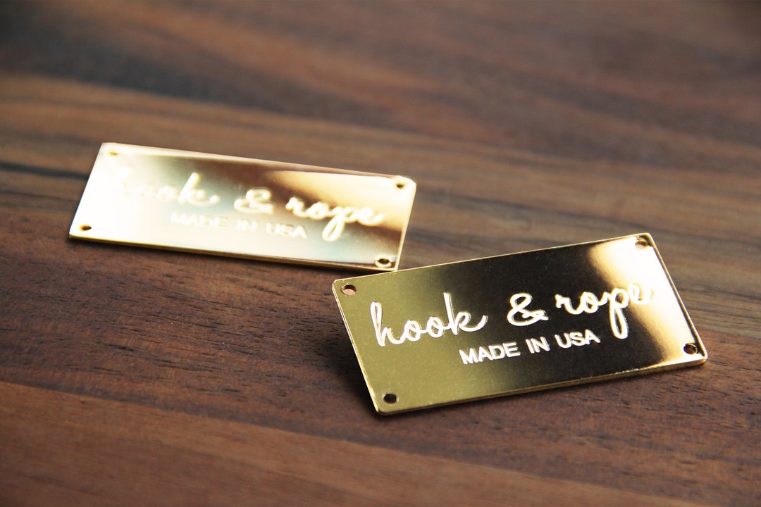 Metal Tags Gold Plated Tags Gold Tags Metal Labels Custom - Etsy
