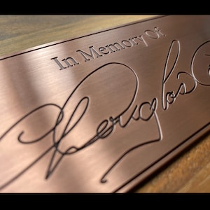Signature Copper Sign, Custom Engraved Sign, Copper Sign, Brass Sign ...