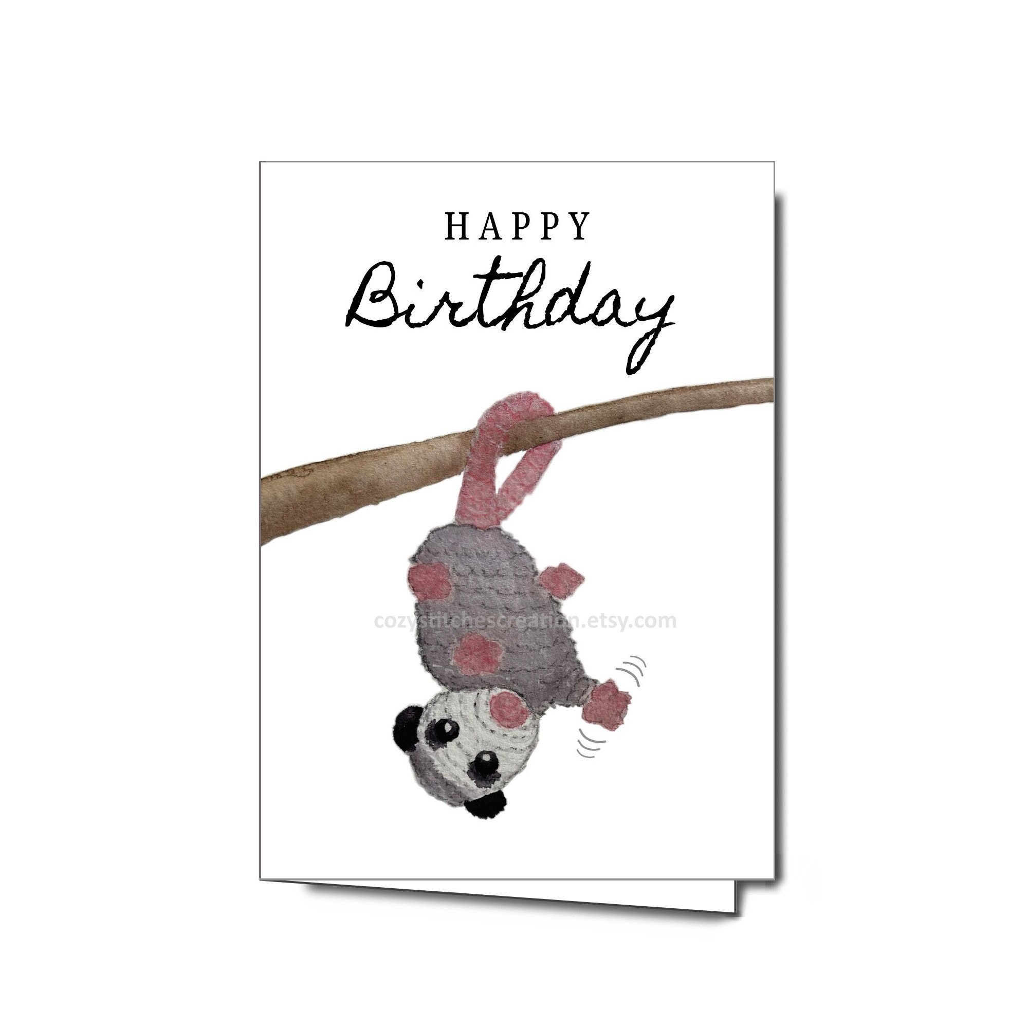Printable Opossum Birthday Card, DIGITAL DOWNLOAD - Etsy
