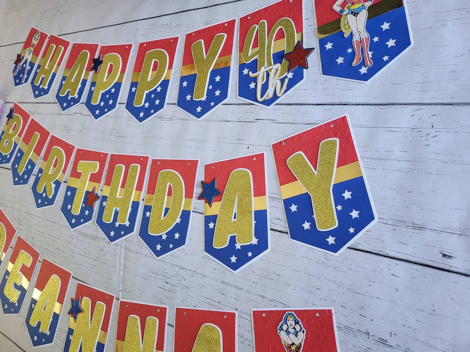 Wonder Woman Banner Wonder Woman Birthday Wonder Woman Party - Etsy