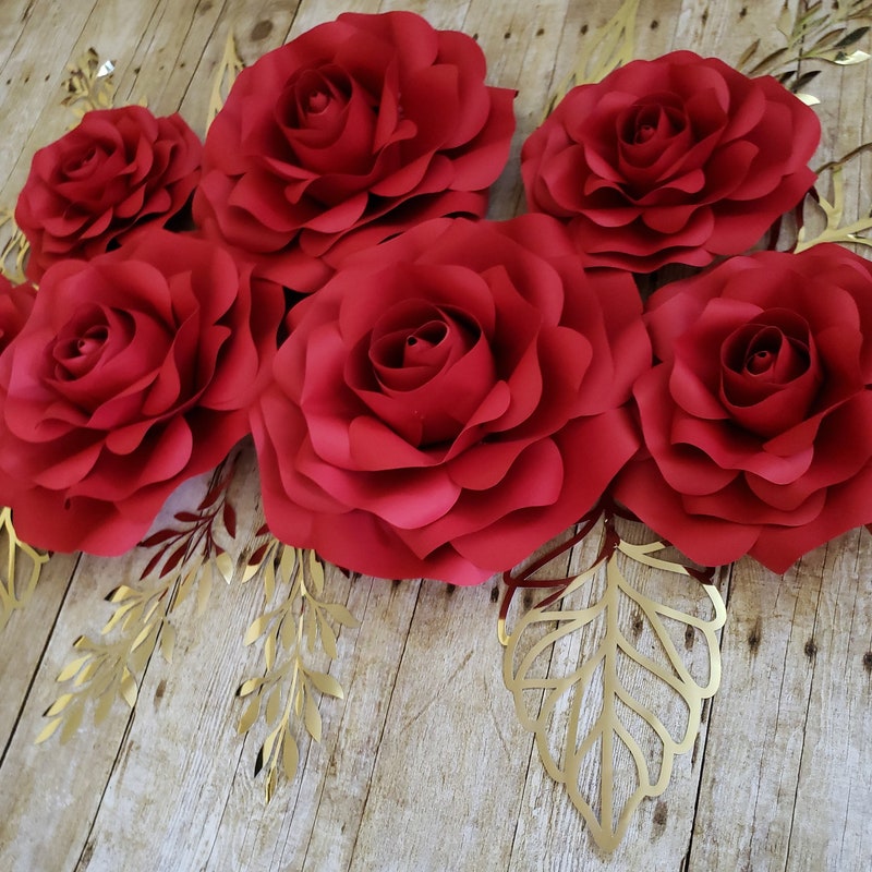Gold Paper Flowers - Etsy