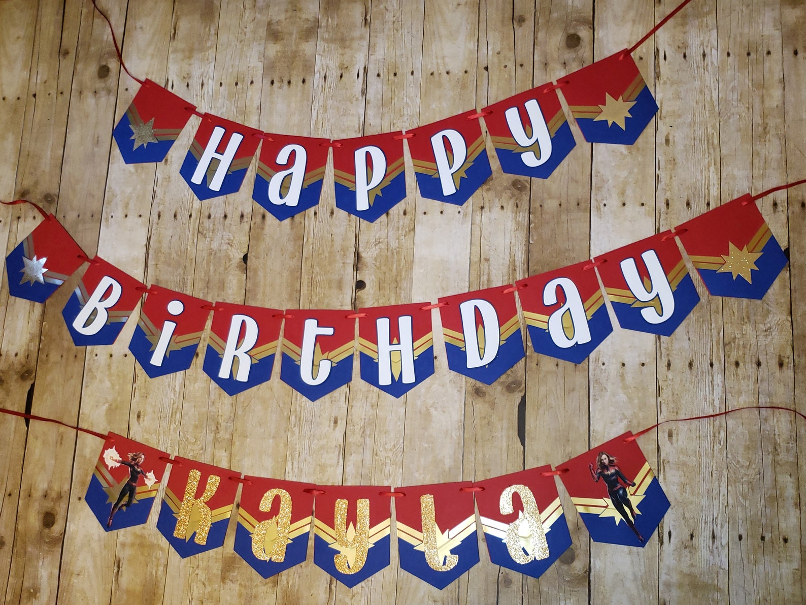 Captain Marvel Banner Captain Marvel Birthday Party | Etsy