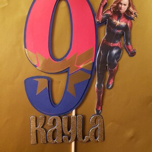 Captain Marvel Cake Topper Captain Marvel Birthday Party - Etsy