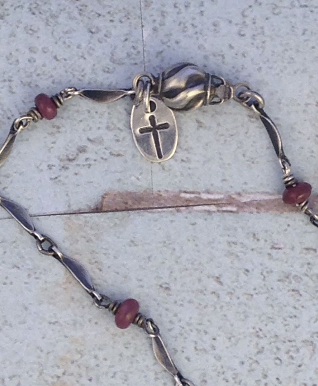 Ruby CALLED HIS NAME-Necklace/Antiqued Sterling/Spiral-Cut Quartz ...