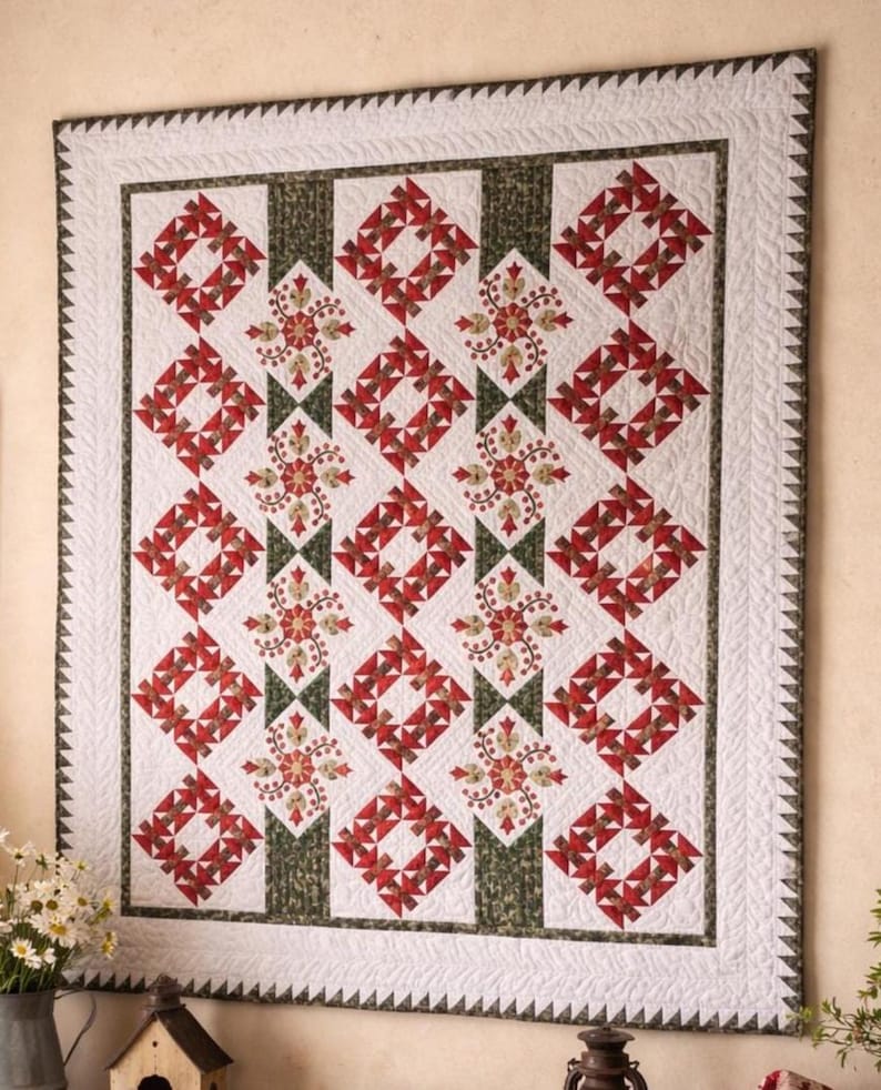 Border Creek Station Wishes Quilt Pattern Appliqué Christmas Heirloom ...