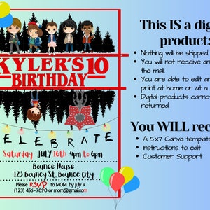 Stranger Things Birthday Invitation - Etsy
