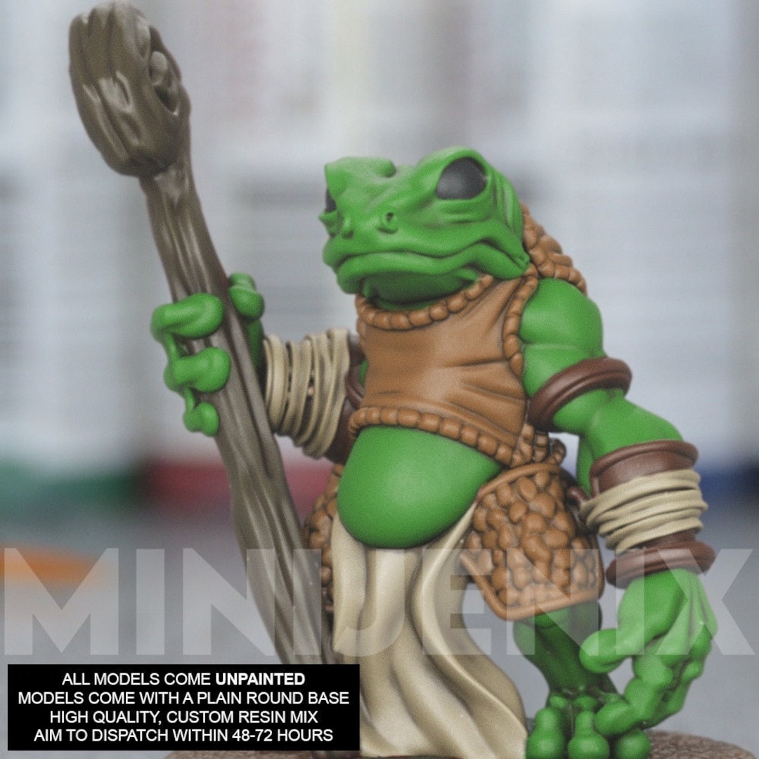 MYSTIC FROG SHAMAN Animal Unpainted Fantasy Resin Miniature for 28mm or ...