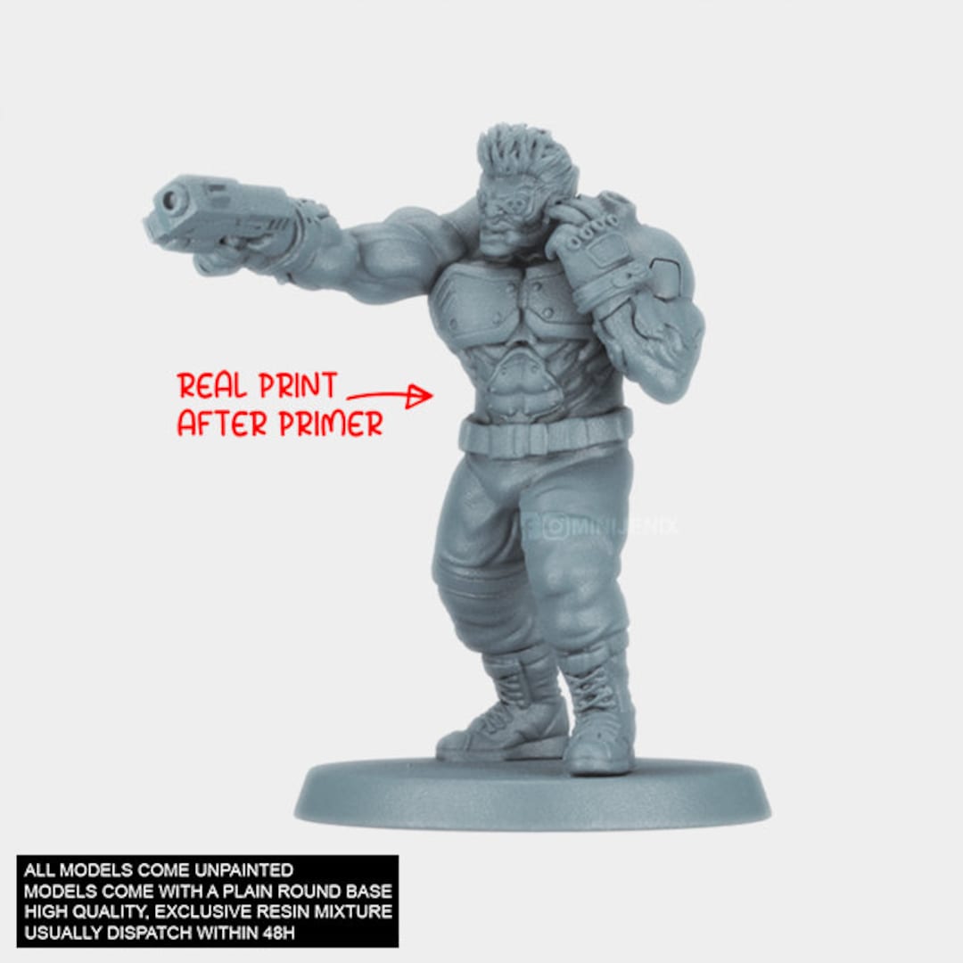 CYBER PSYCHO Sci-fi: Shadowrun, Cyberpunk, Resin Miniature 28mm 32mm ...