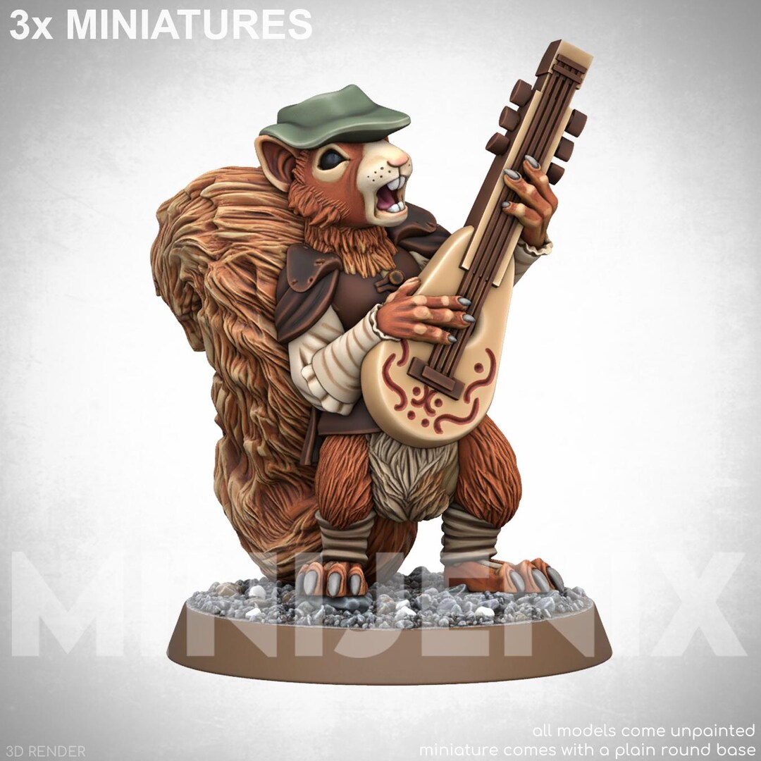 SQUIRREL FOLK BAND Fantasy Dnd Animal Unpainted Resin Miniatures 28mm ...