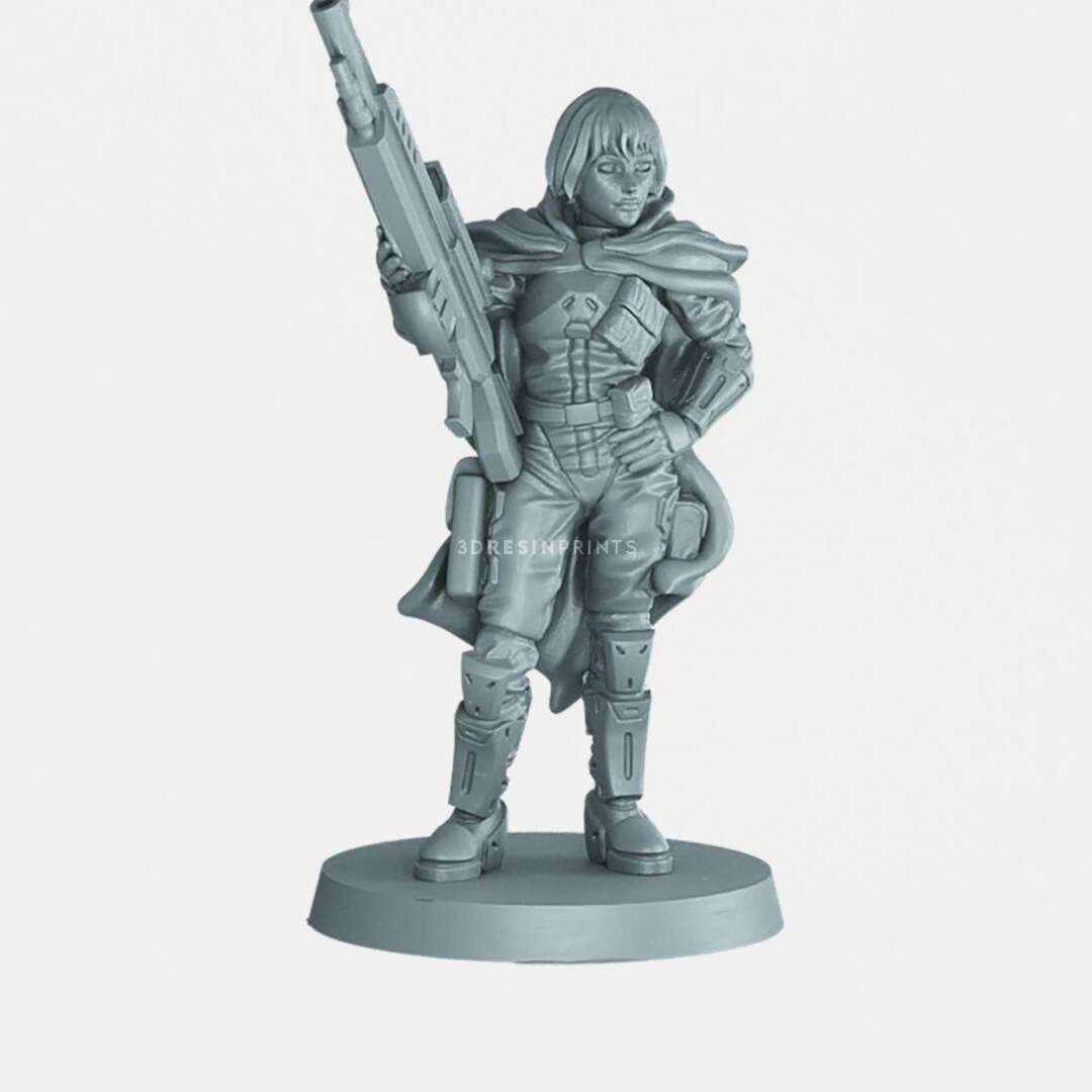 FEMALE ZONE STALKER Sci-fi: Shadowrun, Cyberpunk, Resin Miniature 32mm ...