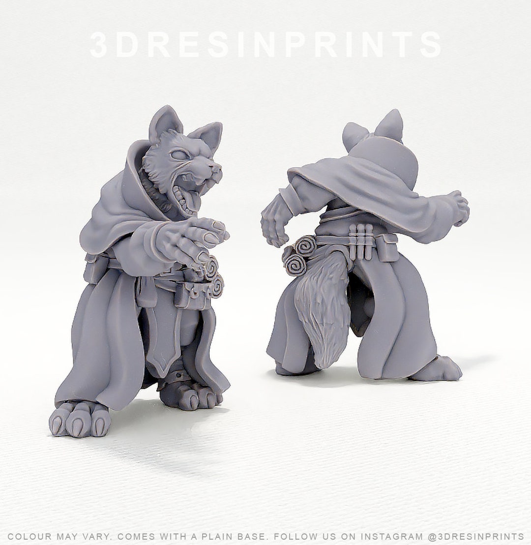 D47 FOX SPELLSLINGER Fantasy: Frostgrave, Pathfinder, D&D, Resin ...
