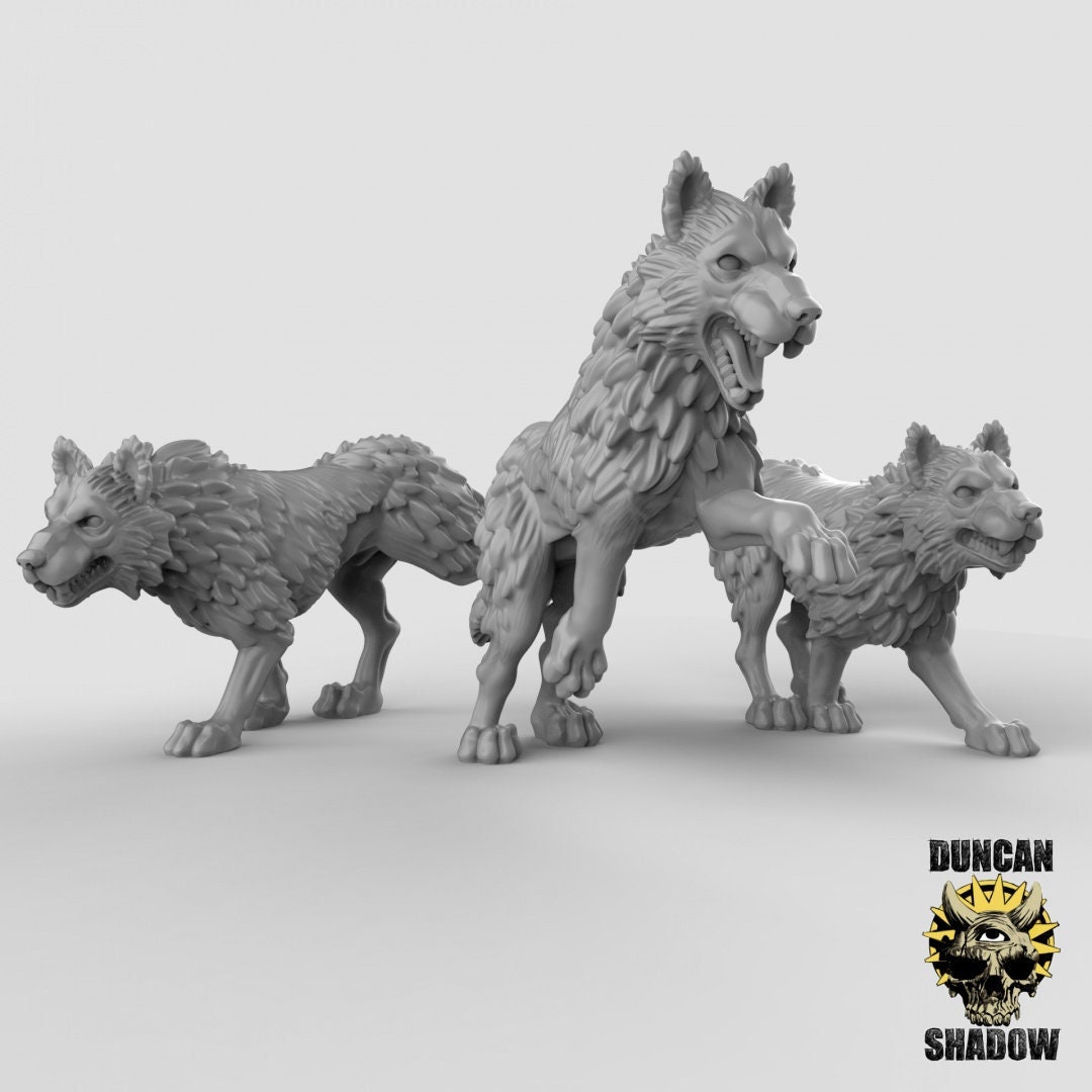 WOLF PACK Fantasy: Frostgrave, Pathfinder, D&D, Resin Miniature - Etsy