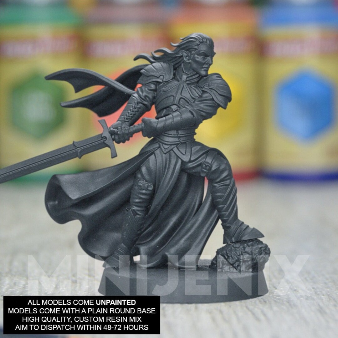 HIGH ELF KNIGHT Fantasy: D&D, Frostgrave, Resin Miniature 28mm 32mm - Etsy