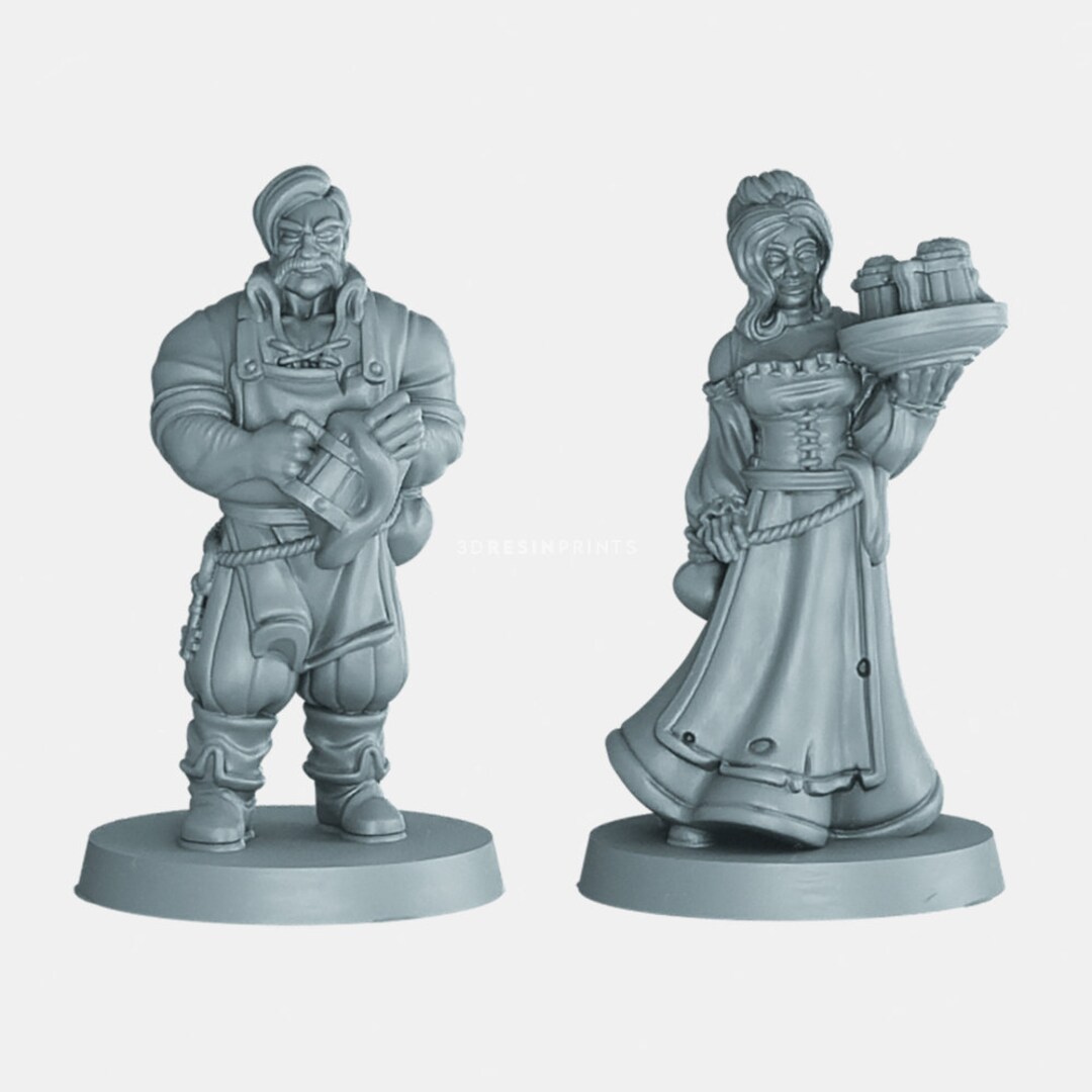 TAVERN KEEPER NPC Fantasy D&D Resin Tabletop Miniature 28mm 32mm - Etsy