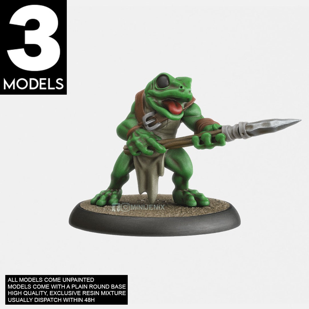 SAVAGE FROG WARRIORS Fantasy: Frostgrave, Pathfinder, D&D, Resin ...