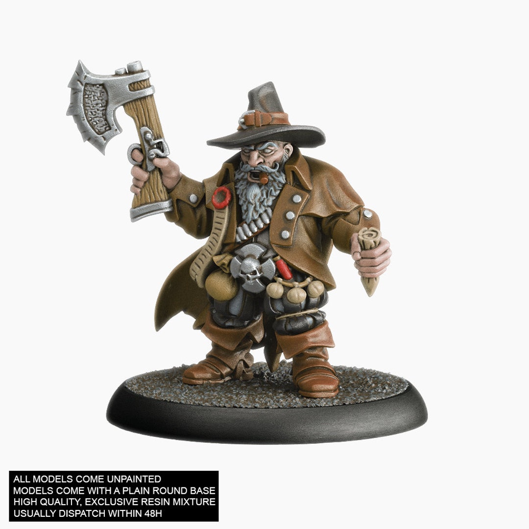 DWARF WITCH HUNTER Fantasy: D&D, Frostgrave, Resin Miniature 28mm 32mm ...