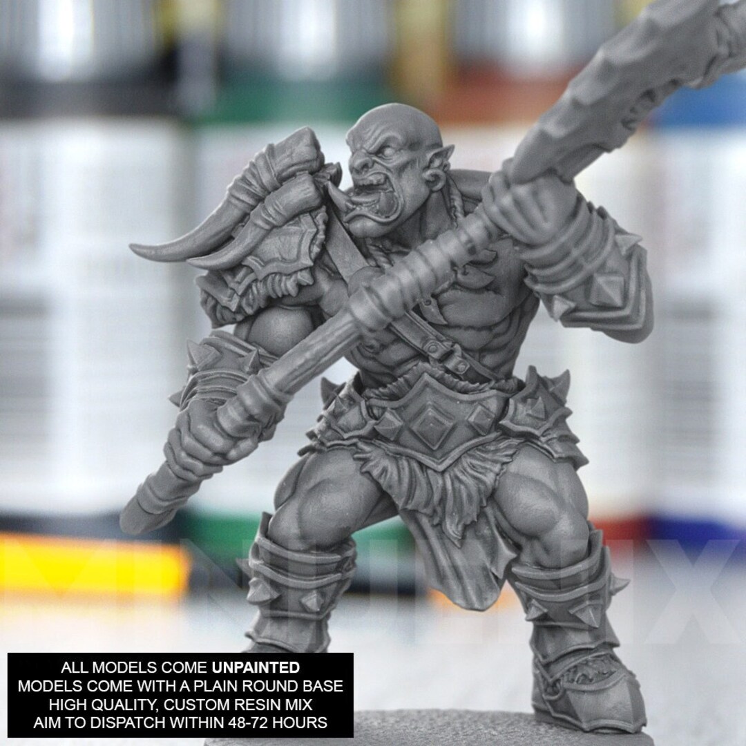 ORC BARBARIAN WARRIOR Artisan Guild D&D Resin Tabletop Miniature Kit ...