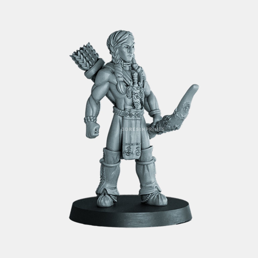 B26 TRIBAL NATIVE HUNTER Western: Cowboy 3D Printed Resin Miniature ...