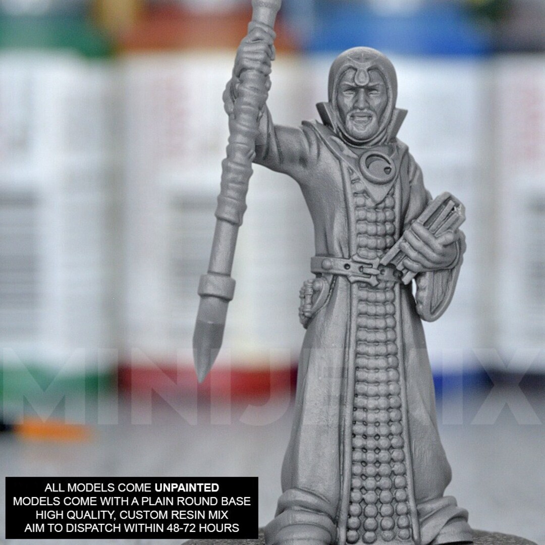 B18 PRIEST MAGE Fantasy: D&D, Frostgrave, 3D Printed Resin Miniature ...