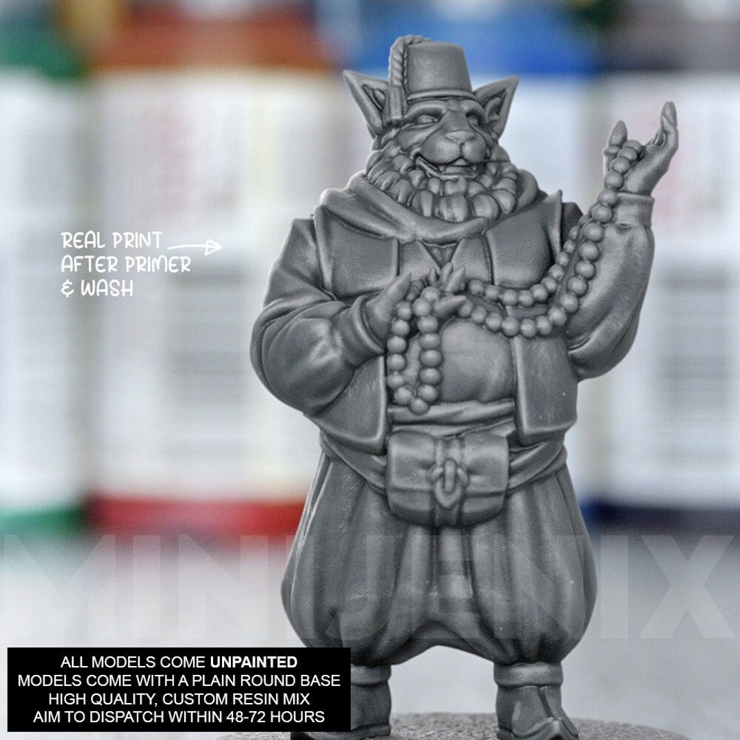TABAXI MERCHANT || Fantasy Dnd Resin Tabletop Miniature 28mm 32mm V38 ...