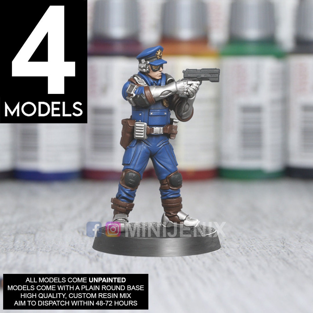 FUTURE COPS Sci-fi: Shadowrun, Cyberpunk, Resin Miniature 28mm 32mm ...