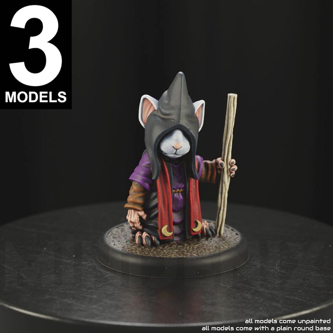 MOUSE CULT SET Fantasy: Frostgrave, Pathfinder, D&D, Unpainted Resin ...
