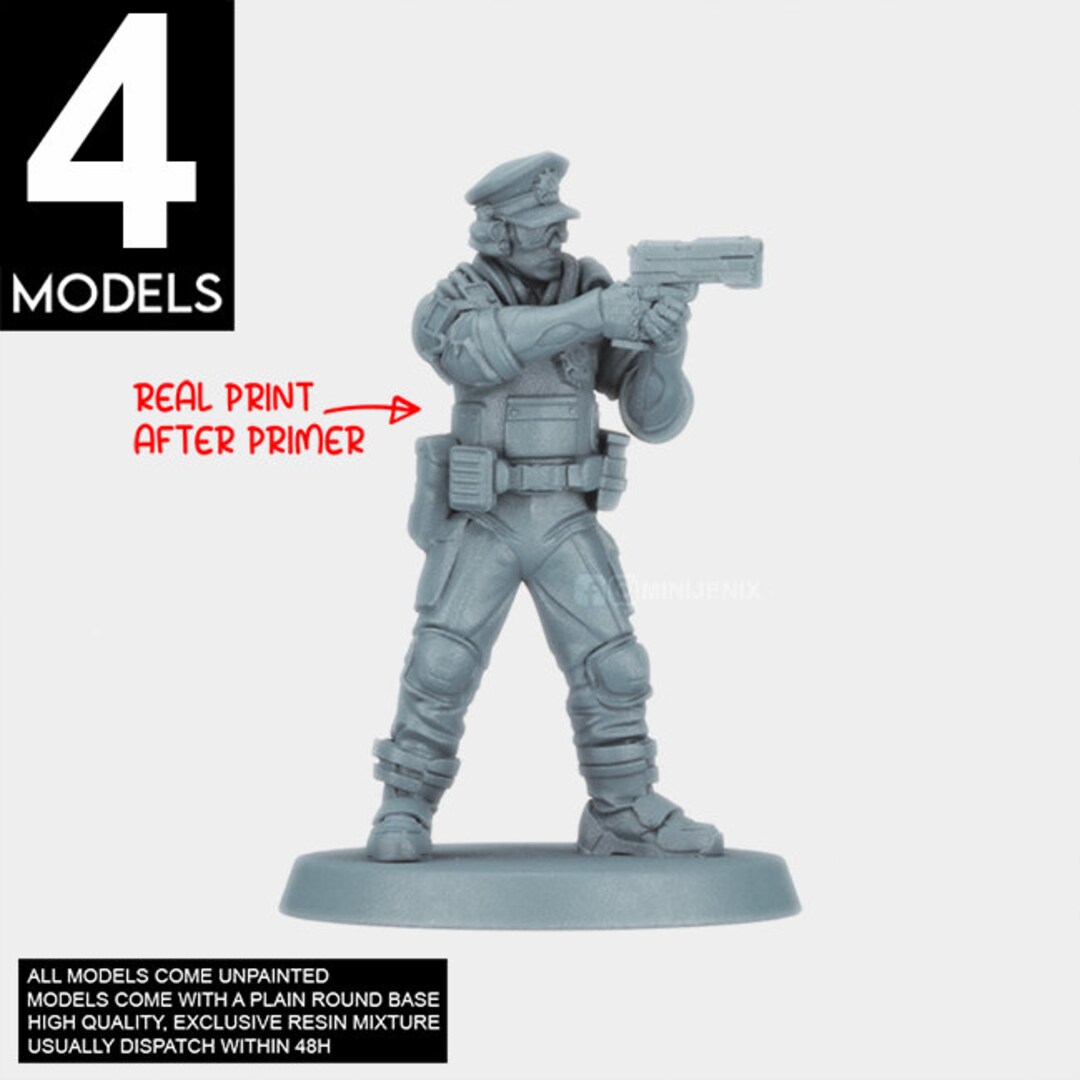 FUTURE COPS Sci-fi: Shadowrun, Cyberpunk, Resin Miniature 28mm 32mm - Etsy