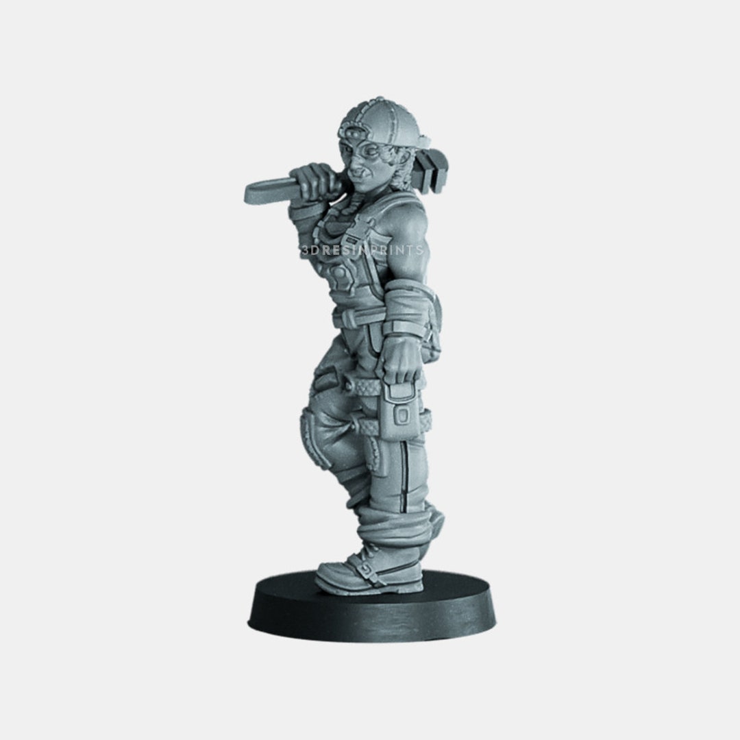 B52 ORC MECHANIC Shadowrun: Cyberpunk, Infinity, 3D Resin Miniature ...