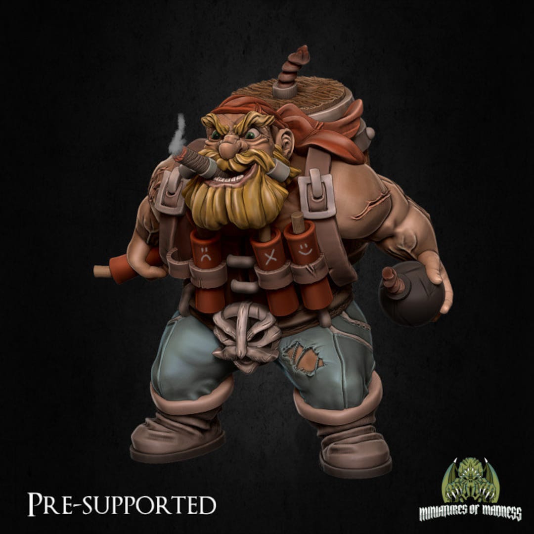 DWARF ENGINEER Fantasy: Dnd TTRPG, Unpainted Resin Miniature 28mm 32mm ...