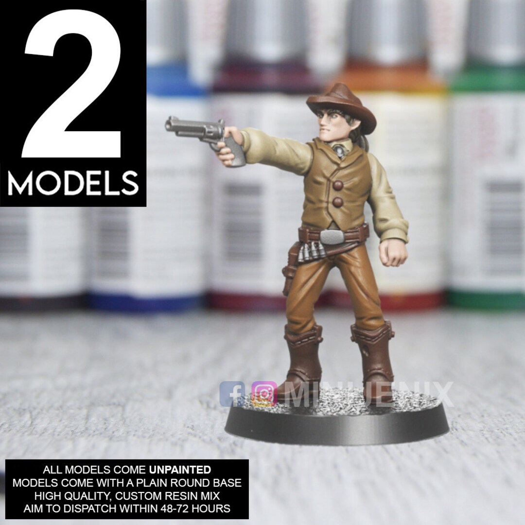 COWBOY SET Tabletop 3D Resin Miniatures J02 - Etsy