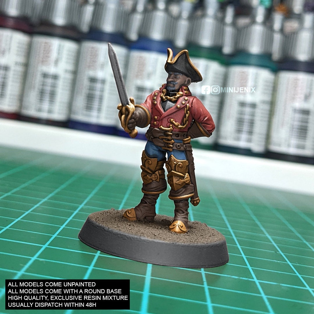 PIRATE CAPTAIN Fantasy: Steampunk, Character, Unpainted Fantasy Resin ...