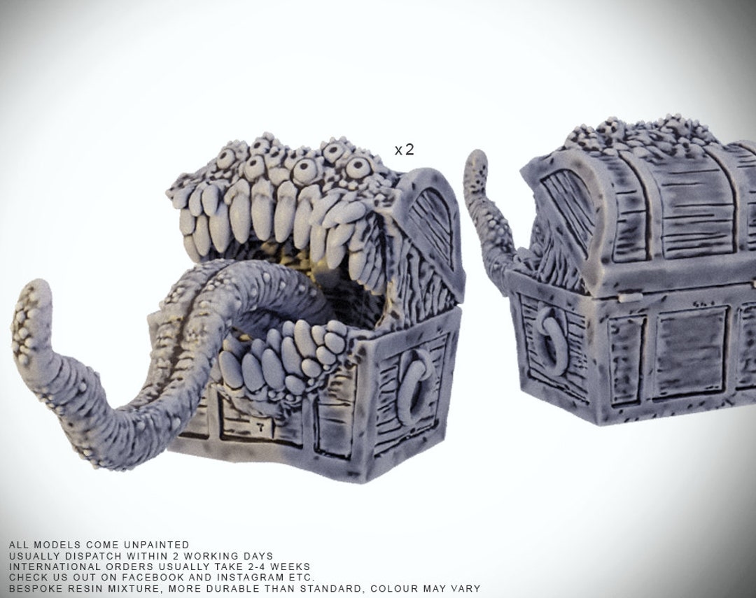 E28 MIMIC CHEST X2 Fantasy Monster: D&D 3D Printed Resin Miniatures - Etsy