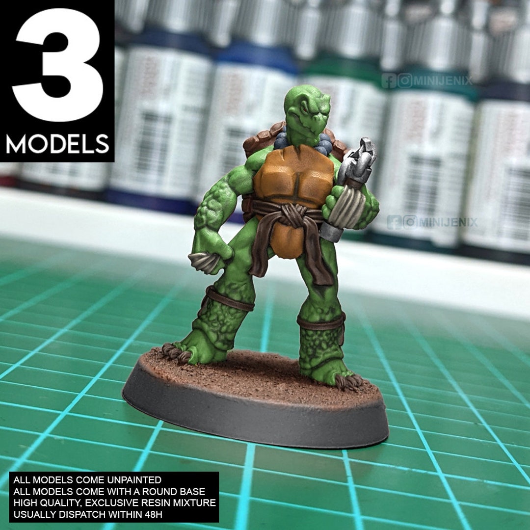 TURTLE WARRIOR SET Fantasy: Frostgrave, Pathfinder, D&D, Resin ...