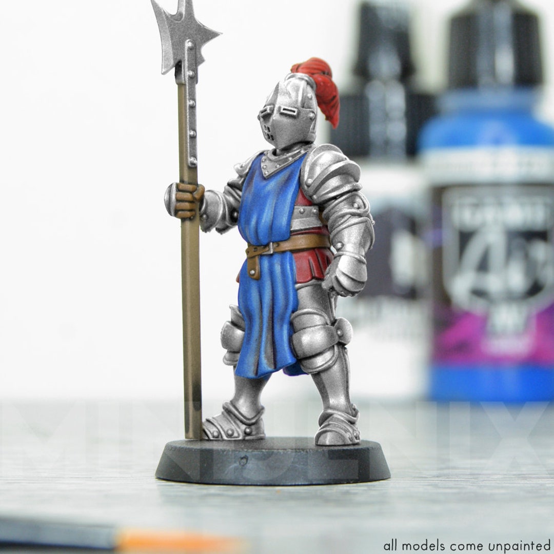HALBERD KNIGHT Fantasy Dnd Tabletop RPG Resin Miniature 28mm 32mm - Etsy