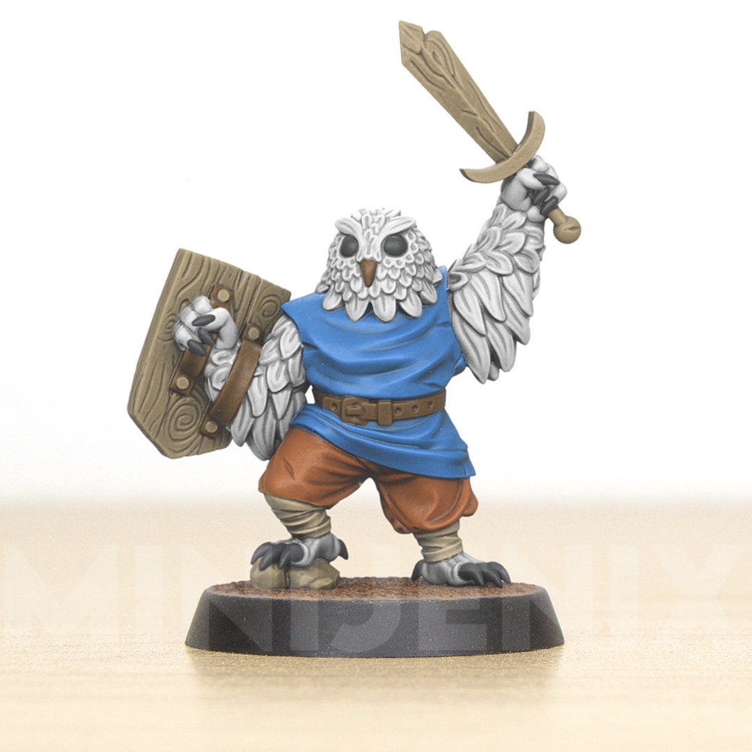 YOUNG OWL ADVENTURER Fantasy: Animal, Pathfinder, D&D, 32mm or 28mm ...