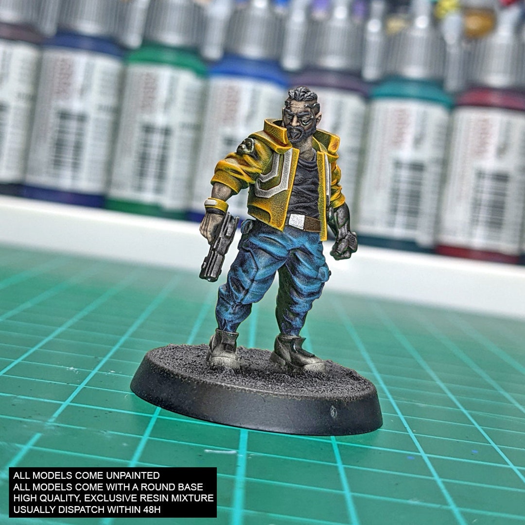 STREET PUNK GANG Cyberpunk Infinity Resin Tabletop Miniature 32mm 28mm ...