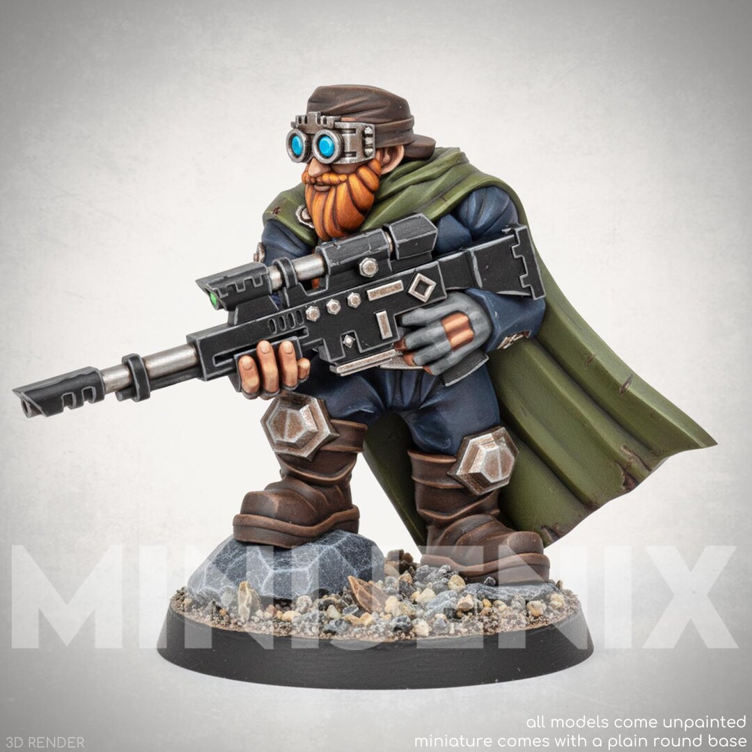 DWARF SCOUT SNIPER Sci-fi: Shadowrun, Cyberpunk, Resin Miniature 28mm ...